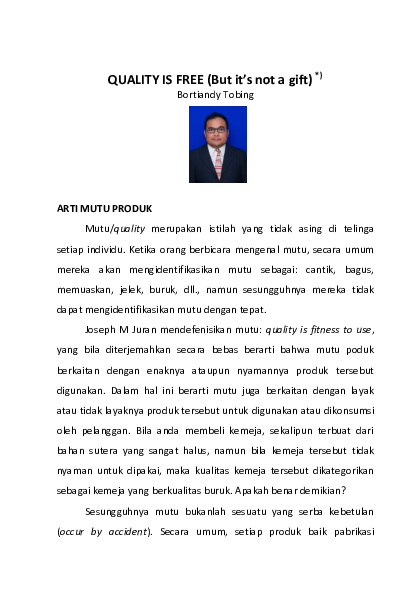 (PDF) Quality is free, but it's not a gift