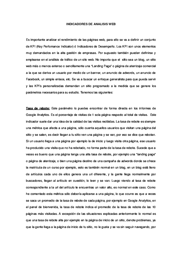 (DOC) INDICADORES DE ANALISIS WEB