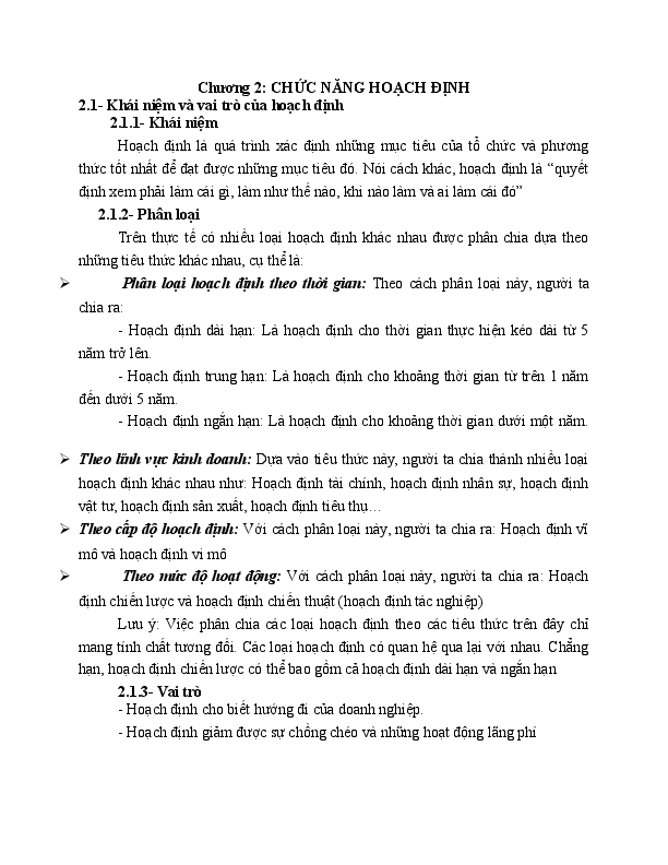 (DOC) Chuc nang hoach định va chuc nag to chuc