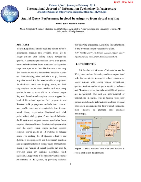 (PDF) Spatial Query Performance in cloud by using two from virtual machine