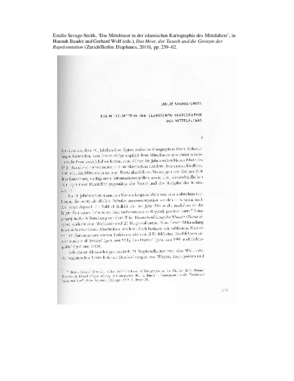 (PDF) ‘Das Mittelmeer in der islamischen Kartographie des Mittelalters ...