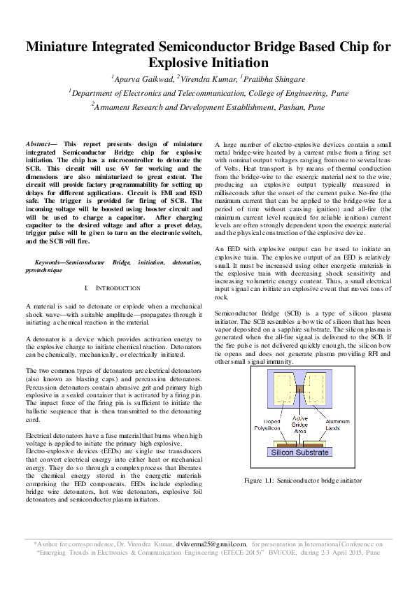 (PDF) Miniature Integrated Semiconductor Bridge Based Chip for ...