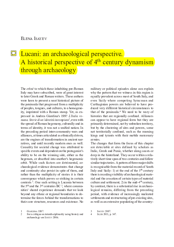 (PDF) Isayev E. 2014. ‘The Lucanians: A history of the 4th century ...