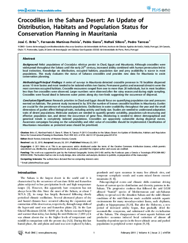 (PDF) Crocodiles in the Sahara Desert: An Update of Distribution ...
