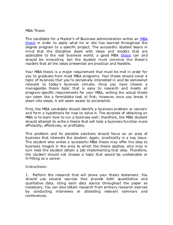 (DOC) MBA Thesis