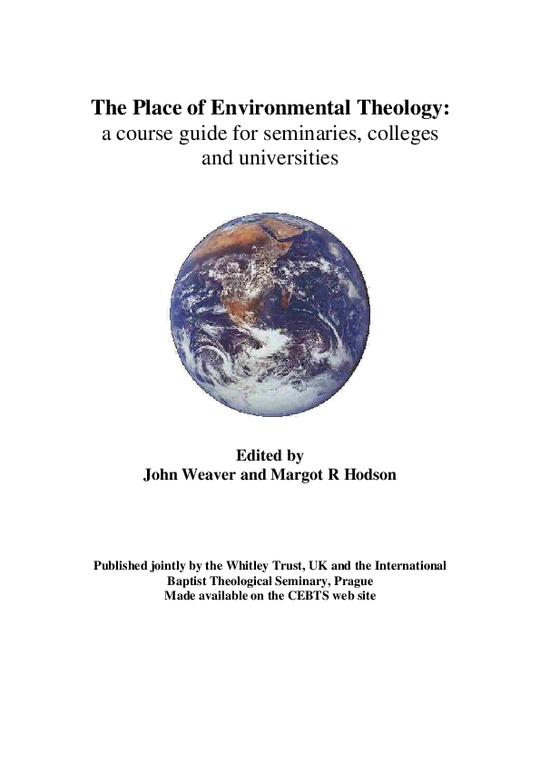 (PDF) The Place of Environmental Theology: a course guide for ...