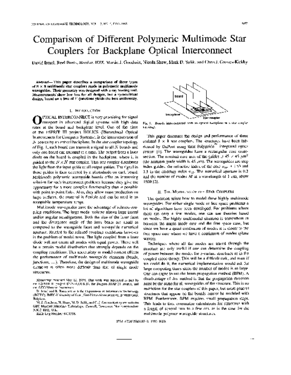 (PDF) Polymeric Multimode Star Coupler Comparison