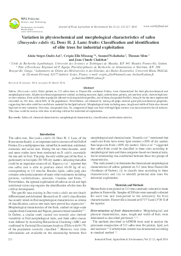 (PDF) Variation in physicochemical and morphological characteristics of ...