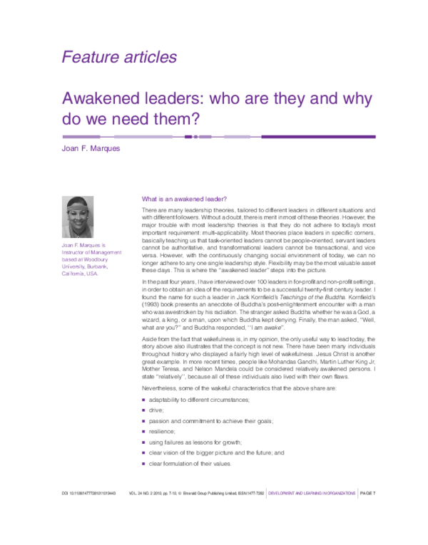 (PDF) What is an awakened leader