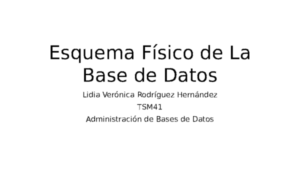 (PPT) Esquema Fisico de La Base de Datos