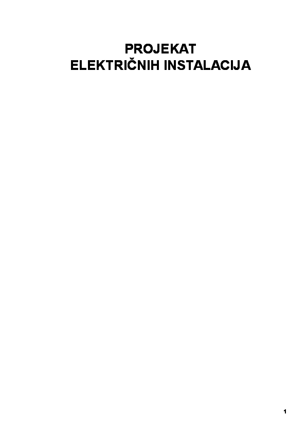 (DOC) PROJEKAT ELEKTRIČNIH INSTALACIJA