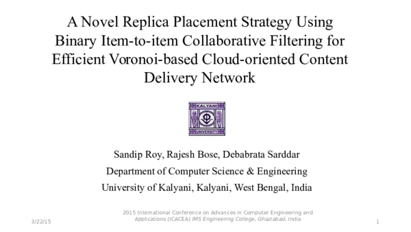 Ppt A Novel Replica Placement Strategy Using Binary Item To Item Collaborative Filtering For
