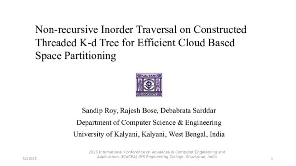 (PPT) Non-recursive Inorder Traversal on Constructed Threaded K-d Tree ...