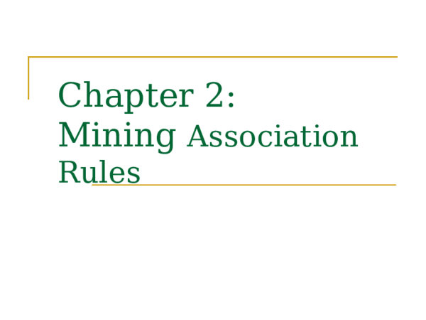 (PPT) CS583 association rules