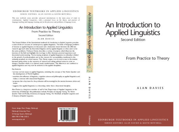 An Introduction to Applied Linguistics. Edinburgh, Edinburgh University Press.