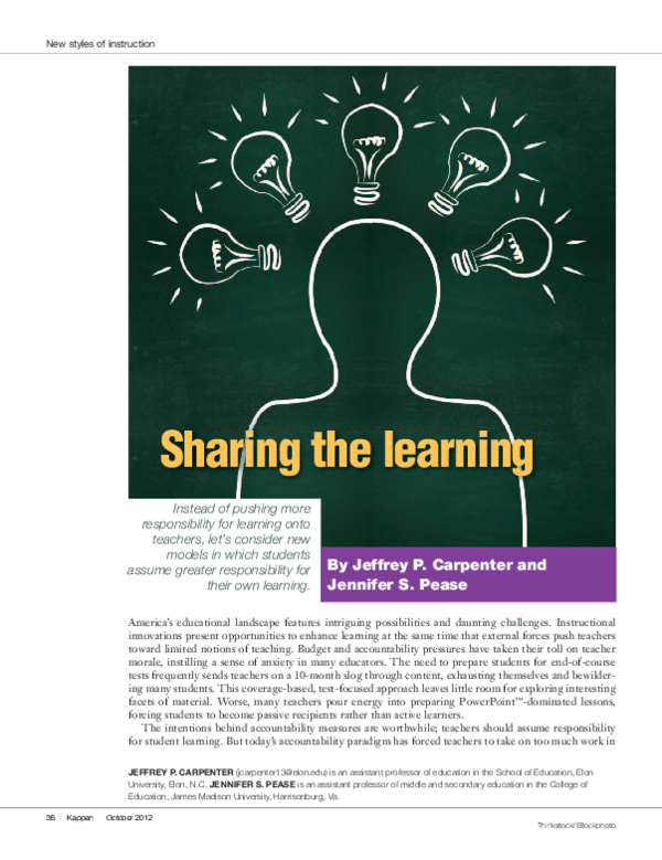 Sharing the Learning