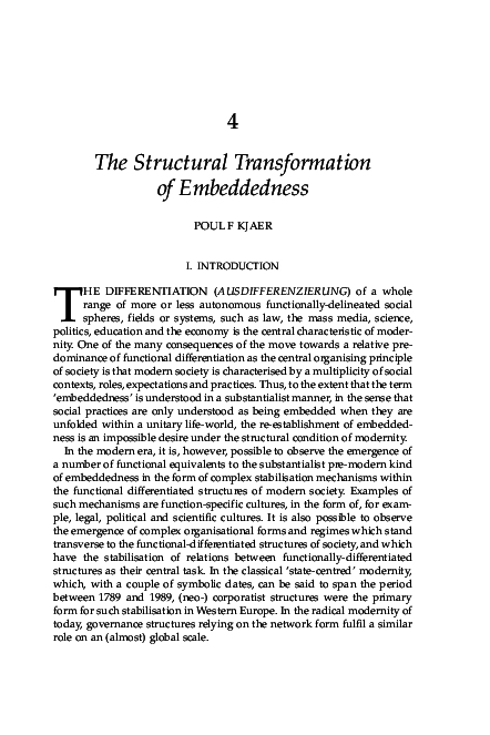 (PDF) The Structural Transformation of Embeddedness
