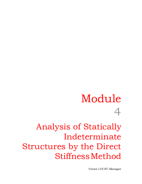(PDF) Module 4 Analysis of Statically Indeterminate Structures by the ...