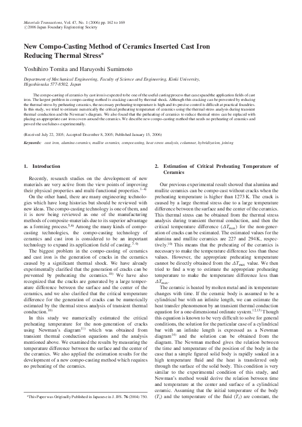 (PDF) New Compo-Casting Method of Ceramics Inserted Cast Iron Reducing ...