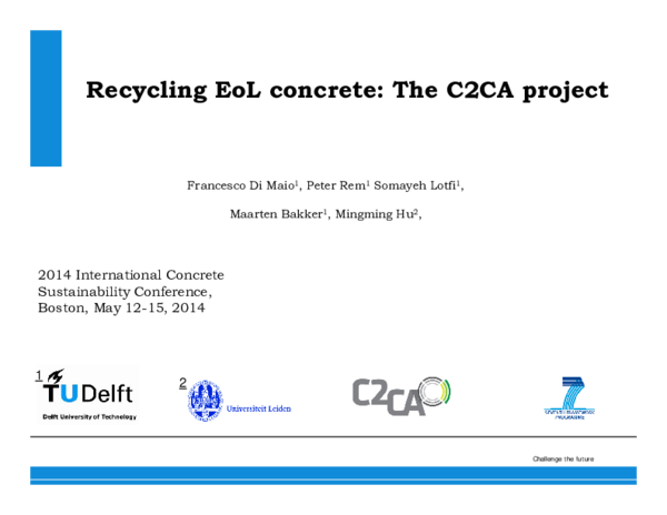 (PDF) Recycling End of Life Concrete: The C2CA project