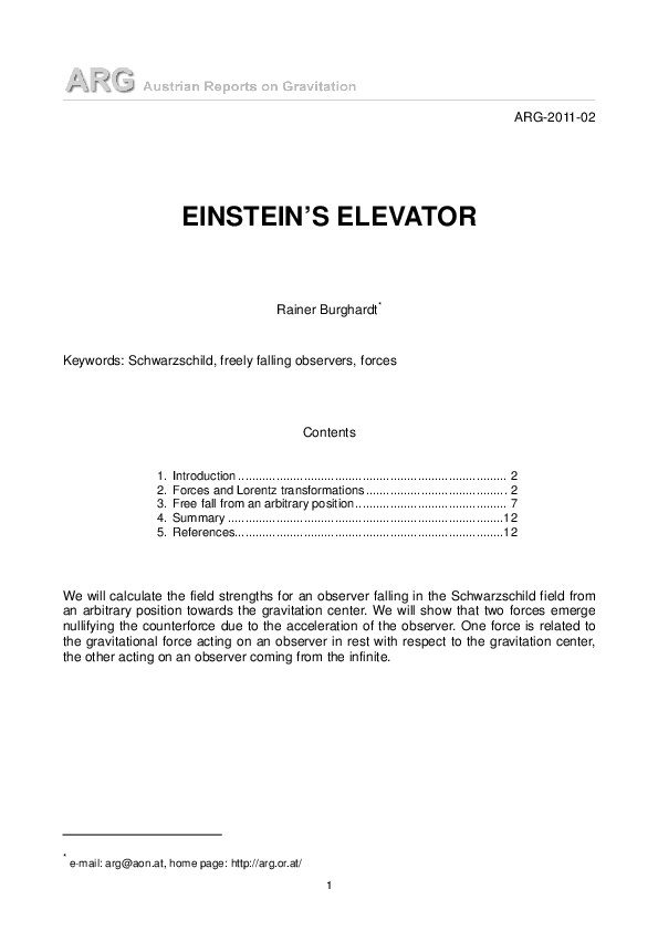 (PDF) Einstein's elevator