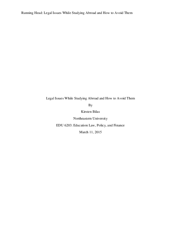 (PDF) Legal Issues While Studying Abroad and How to Avoid Them