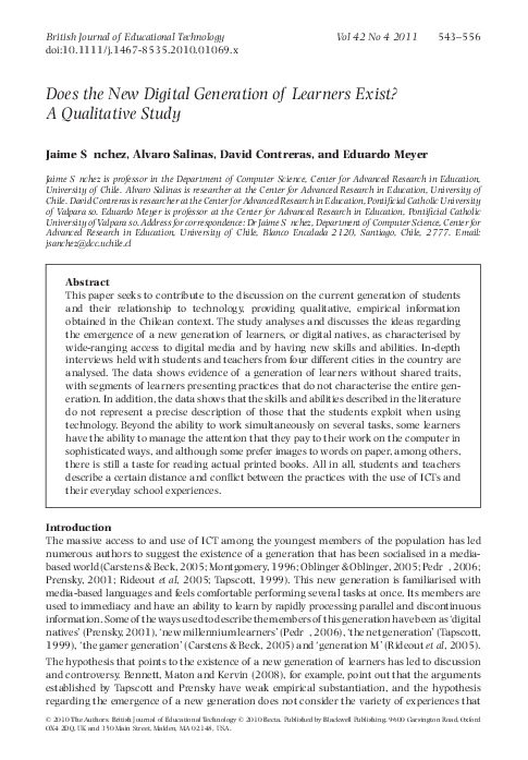 (PDF) Does the new digital generation of learners exist? A qualitative ...