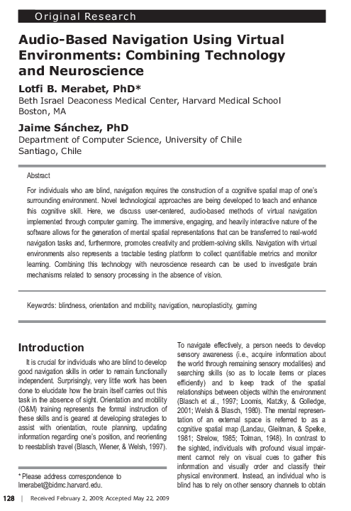(PDF) Audio-Based Navigation Using Virtual Environments: Combining ...