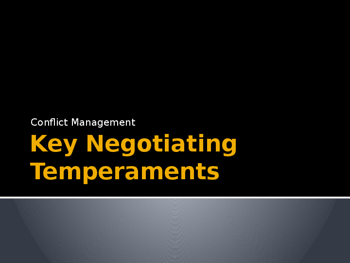 (PPT) Negotiating Temperaments