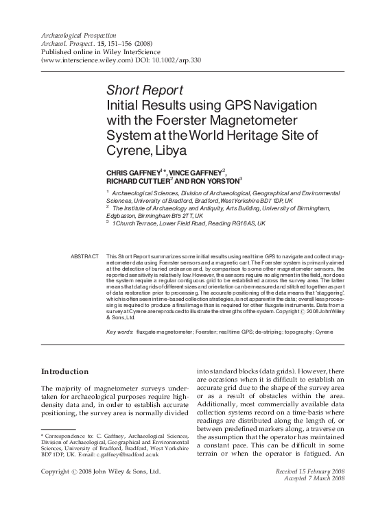 (PDF) Initial results using GPS navigation with the Foerster ...