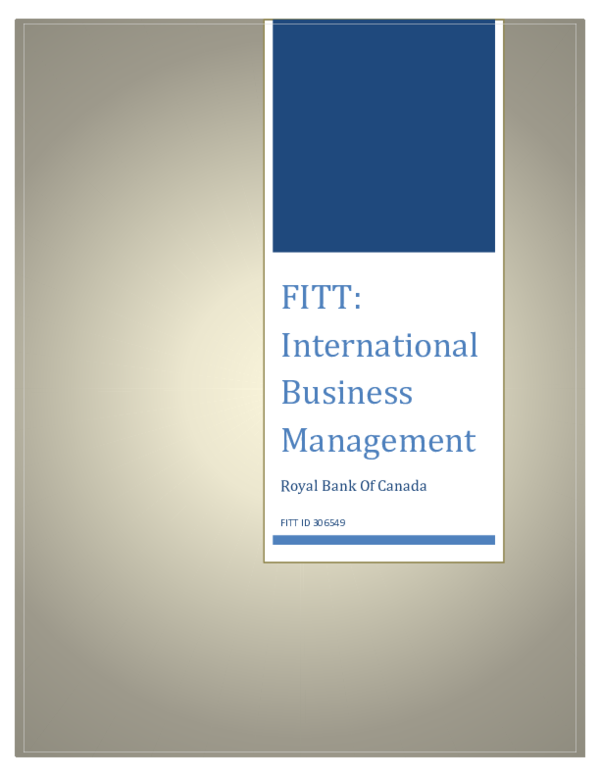 (PDF) International Business Plan