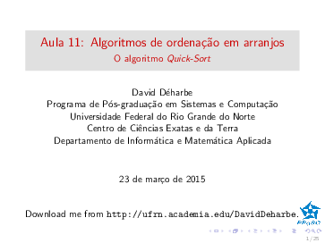 (PDF) O algoritmo quick-sort