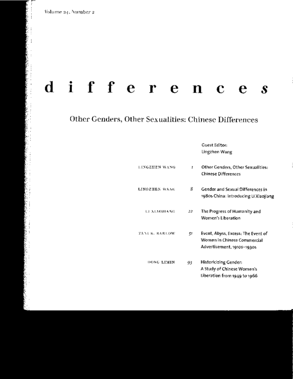 (PDF) Gender and Sexual Differences in 1980s China: Introducing Li ...