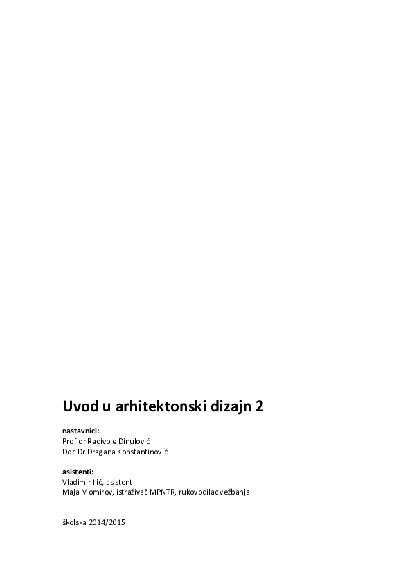 (PDF) Uvod u arhitektonski dizajn 2