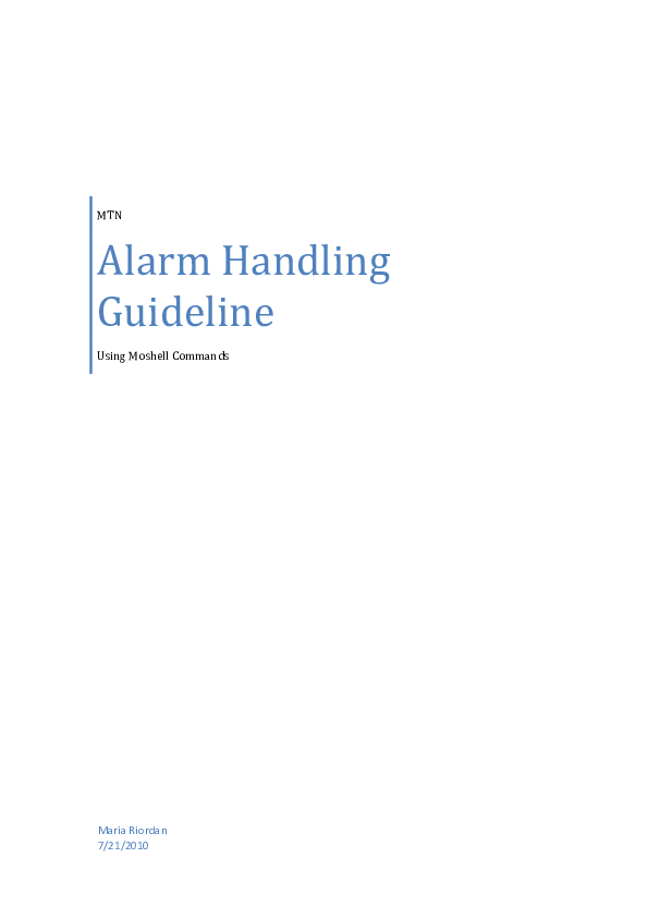 Alarm Handling Guideline