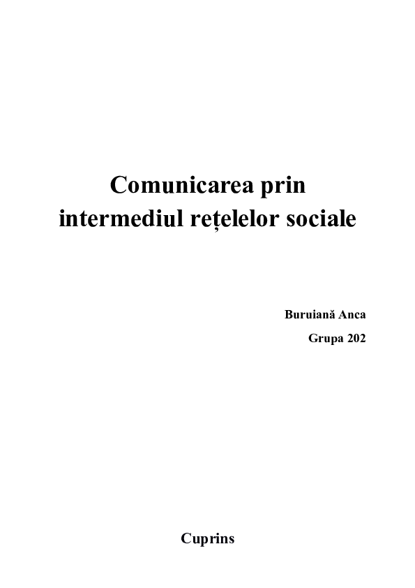 (DOC) Comunicarea prin intermediul reţelelor sociale