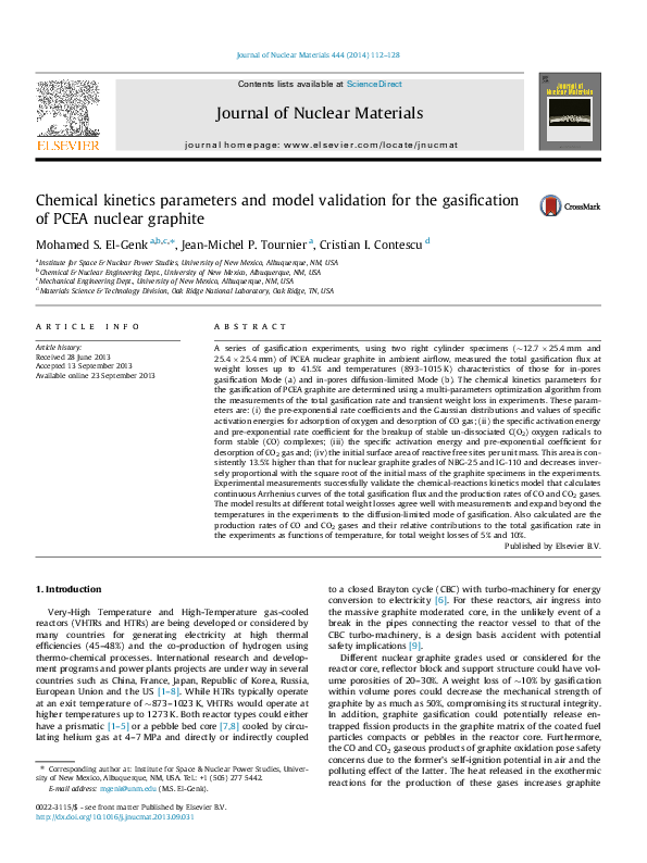 (PDF) Chemical kinetics parameters and model validation for the ...