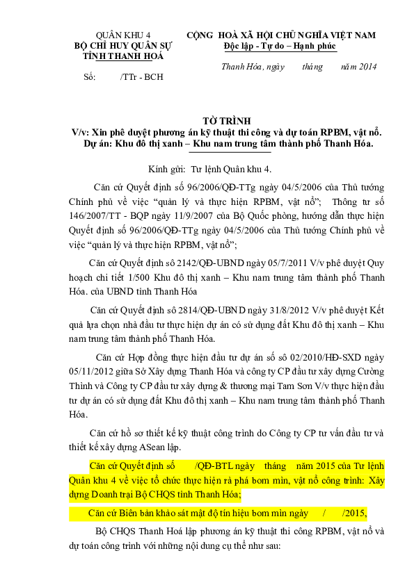 (DOC) To trinh TD,PD du toan,phuong an | Tuan Bui anh - Academia.edu