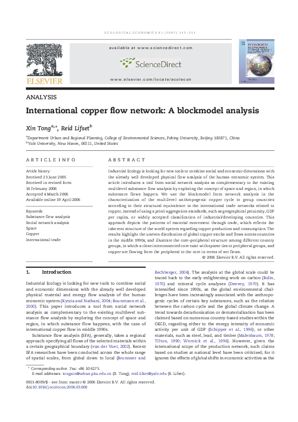 (PDF) International Copper Flow Network