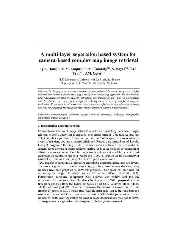 A Multi Layer Separation Based System For Camera Based Complex Map