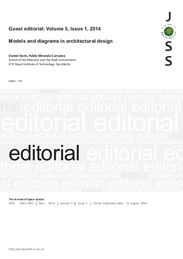 (PDF) JoSS 5(1): Models and Diagrams in Architectural Design [EDITORIAL]