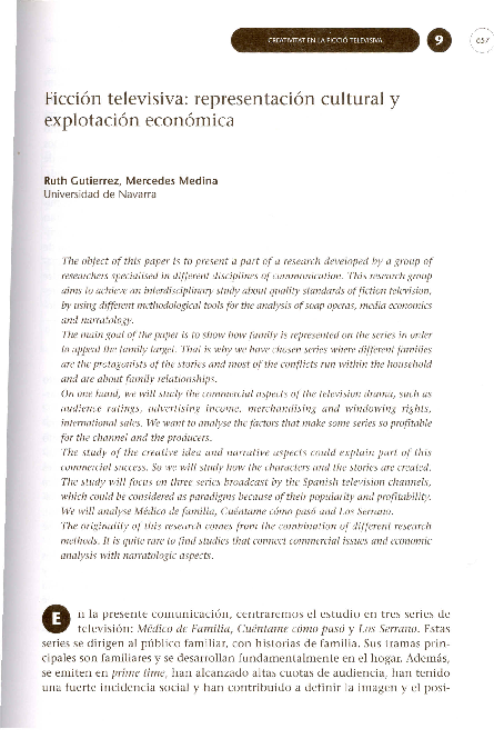 (PDF) Ficción televisiva: representación cultural y explotación económica