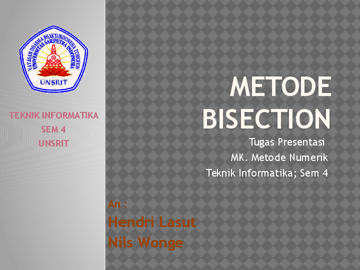 (PPT) Tugas Presentasi Metode Bisection