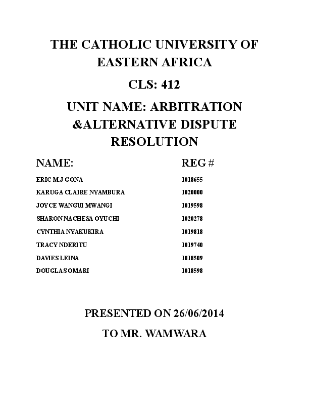 (DOC) Discuss traditional methods of resolving conflicts amongst the ...