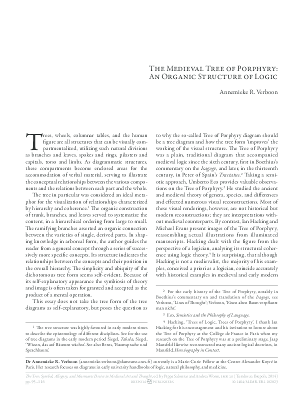(PDF) The Medieval Tree of Porphyry: An Organic Structure of Logic, in ...