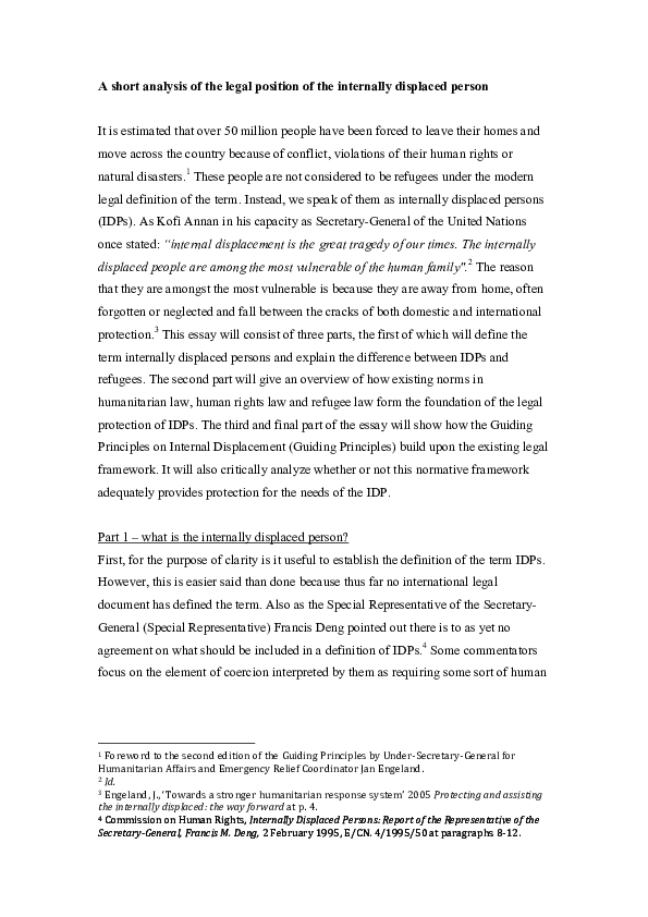 (PDF) A short analysis of the legal position of the internally ...