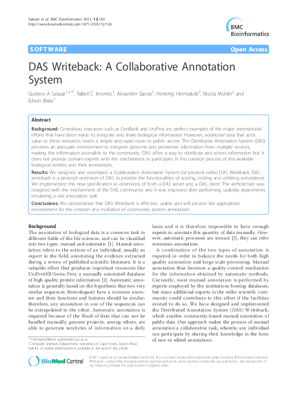 (PDF) DAS Writeback: A Collaborative Annotation System