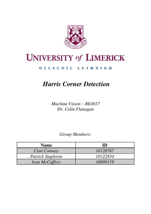 (PDF) Harris Corner Detection