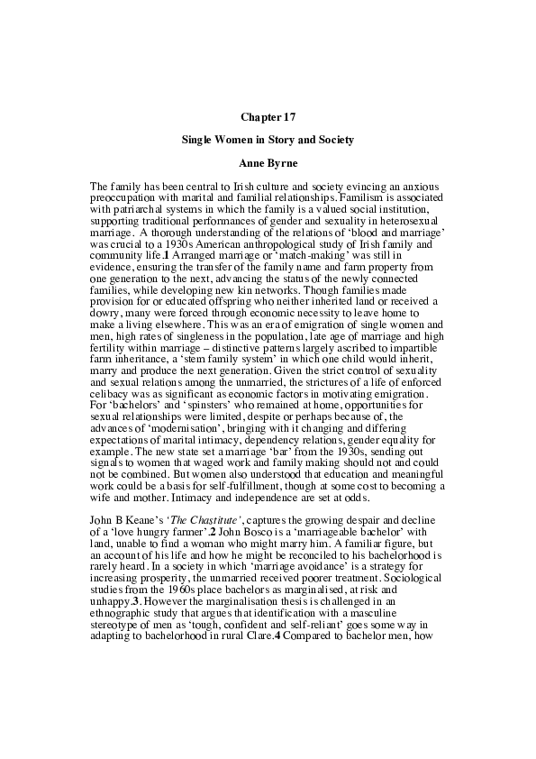 (PDF) Single Women in Story and Society (Published in Are the Irish ...