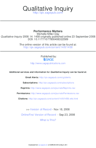 (PDF) Performance Matters